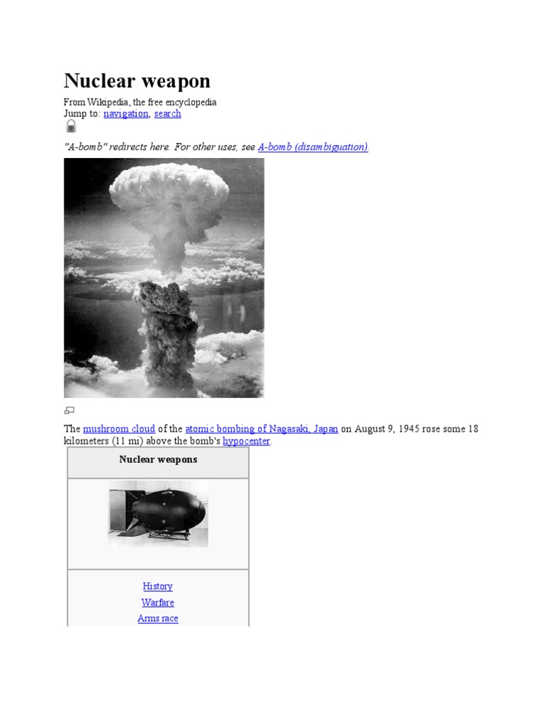 Nuclear Weapon: Navigation Search | PDF | Nuclear Weapons | Nuclear ...