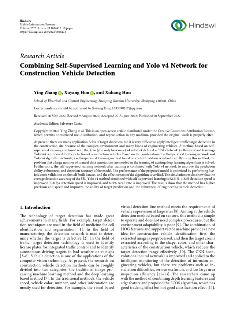 3 - Combining Self-Supervised Learning and Yolo v4 Network for ...