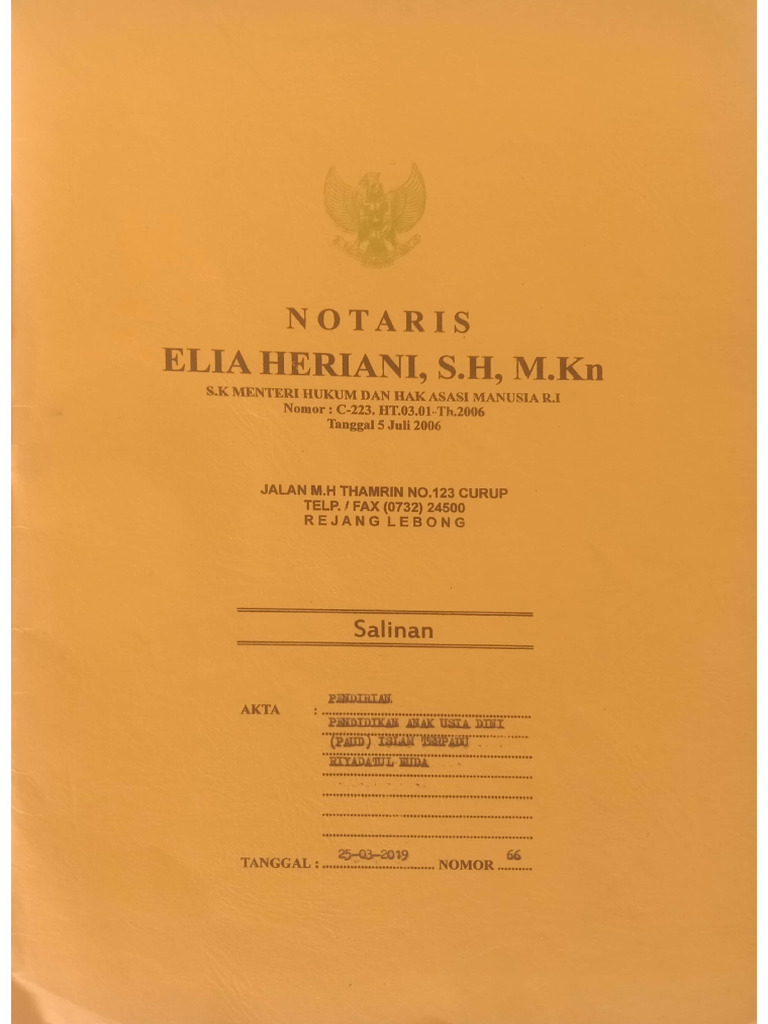 Akte pendirian | PDF