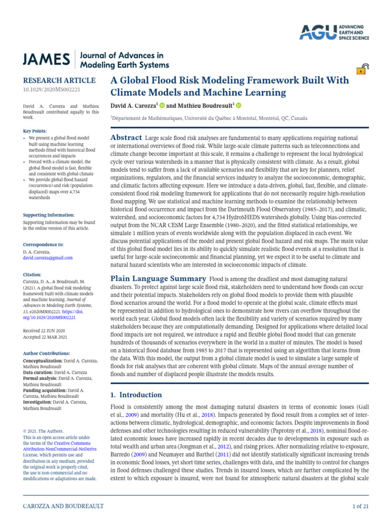 A Global Flood Risk Modeling Framework Built With | PDF | Receiver ...