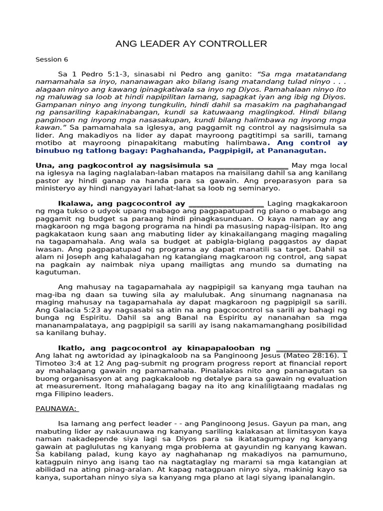 Ang Leader Ay Controller | PDF