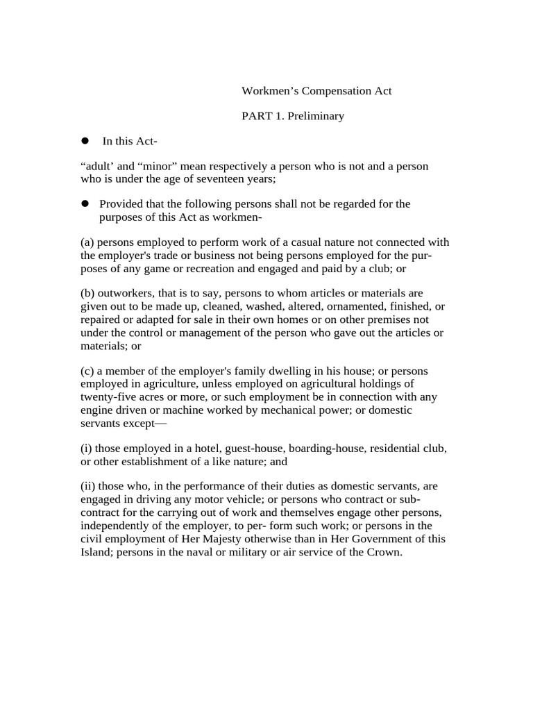Workmen's Compensation Act - Docx Real | PDF | Employment | Civil Law ...