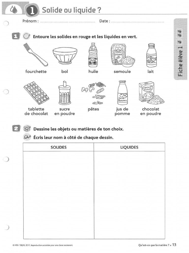Solide Ou Liquide Copie | PDF
