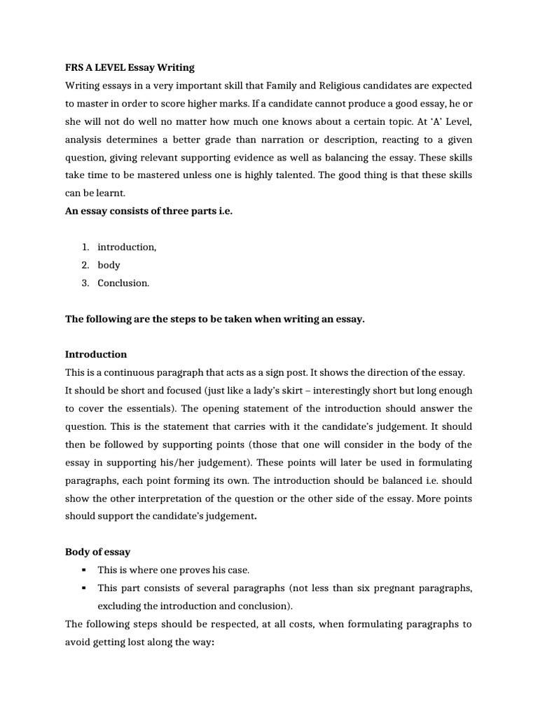 Zivave A Level Essay Writing Dosier | PDF | Essays | Argument