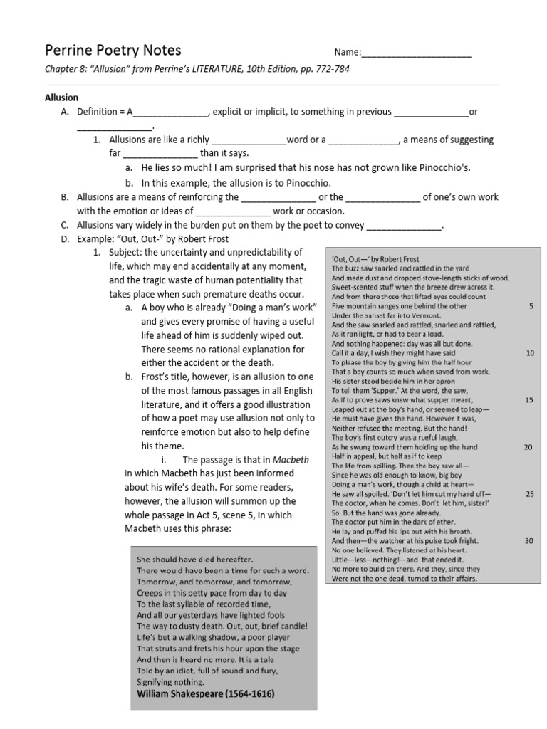 8 Bperrinepoetryfibch 8 Allusion | PDF | Macbeth