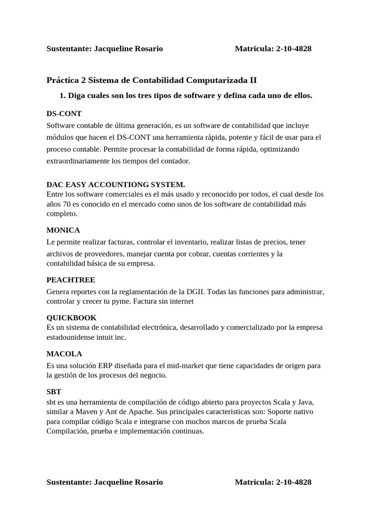 Practica 2 Contabilidad Computarizada | PDF | Contabilidad | Software