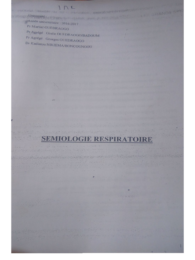 Semio Respiratoire | PDF