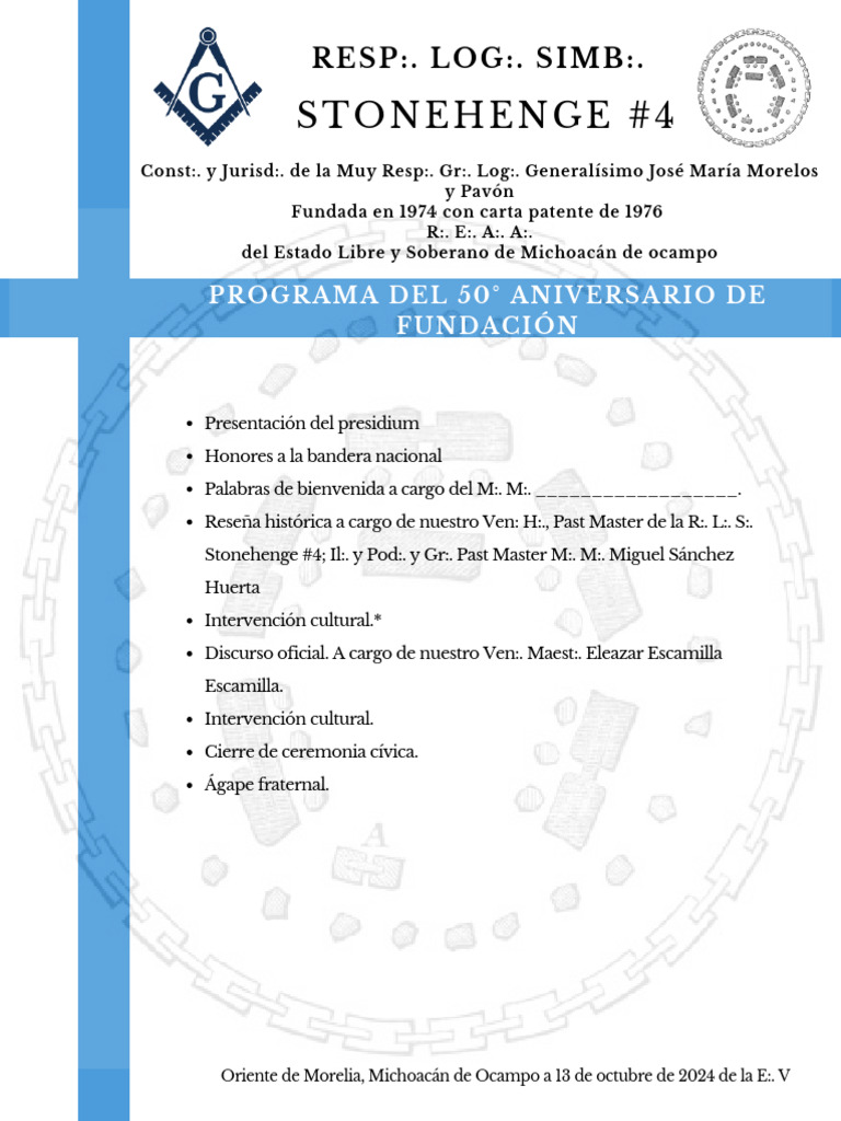 Programa 50 Aniversario | PDF
