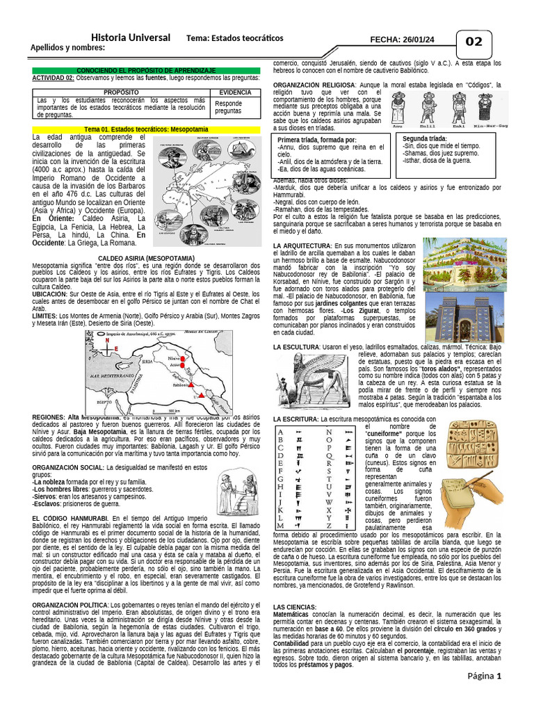 CLASE - 02 - CCSS - 4to - 5to - Estados Teocraticos - Caldeos ...