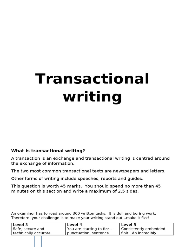 transactional-writing-past-questions | PDF | Sentence (Linguistics ...