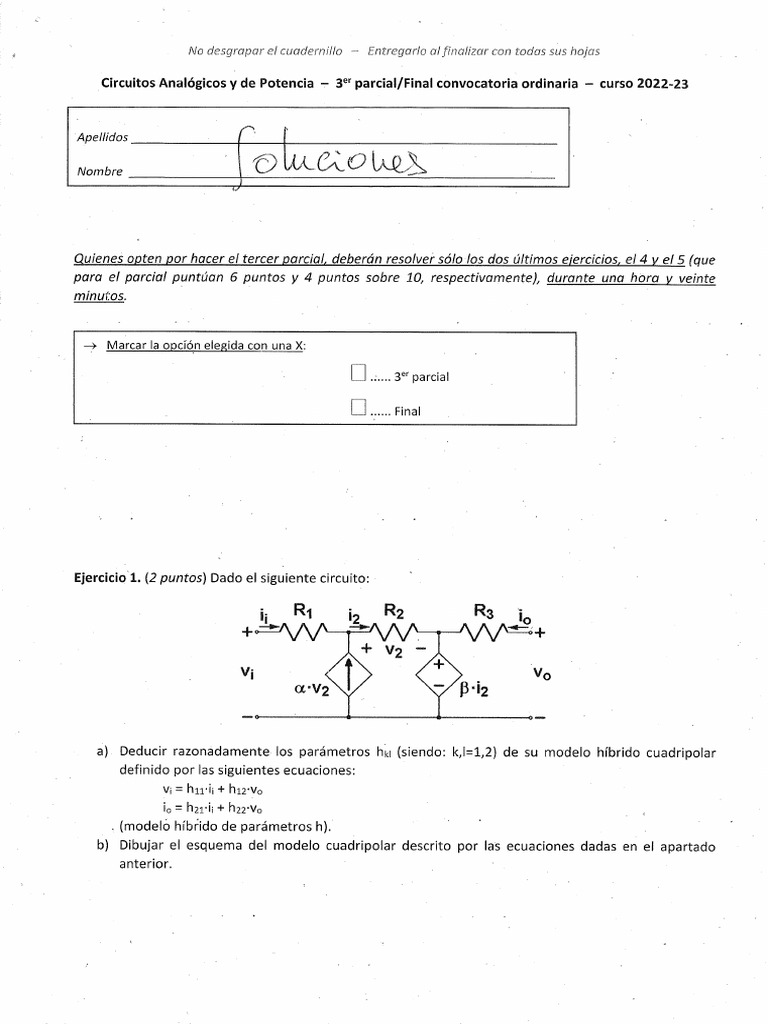 ejercicios parcial 3 y final ordinaria - soluciones (2) | PDF