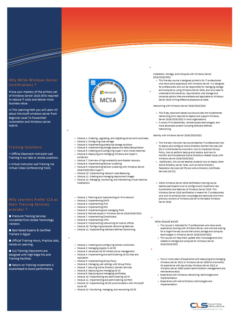 Microsoft Windows Server Administrator (MCSA) | PDF | Active Directory | Computing Platforms