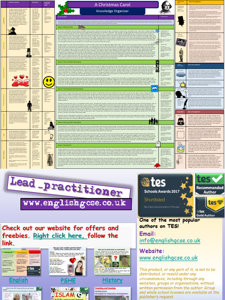 A Christmas Carol Knowledge Organiser | PDF | Ebenezer Scrooge | Jacob ...