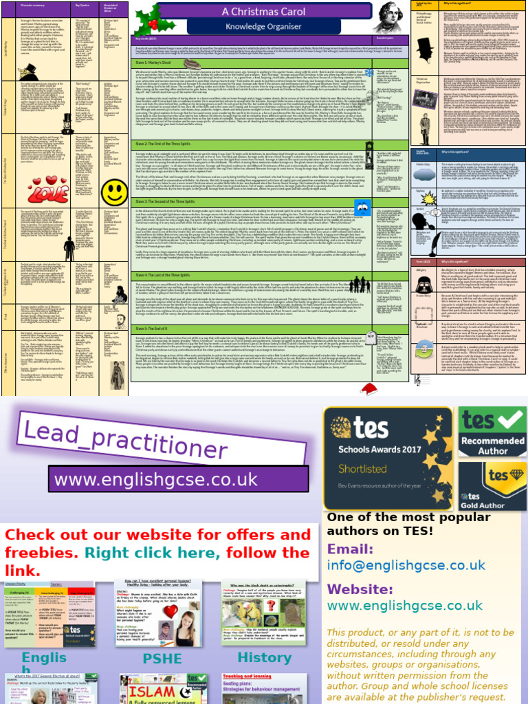 A Christmas Carol Knowledge Organiser | PDF | Ebenezer Scrooge | Jacob ...