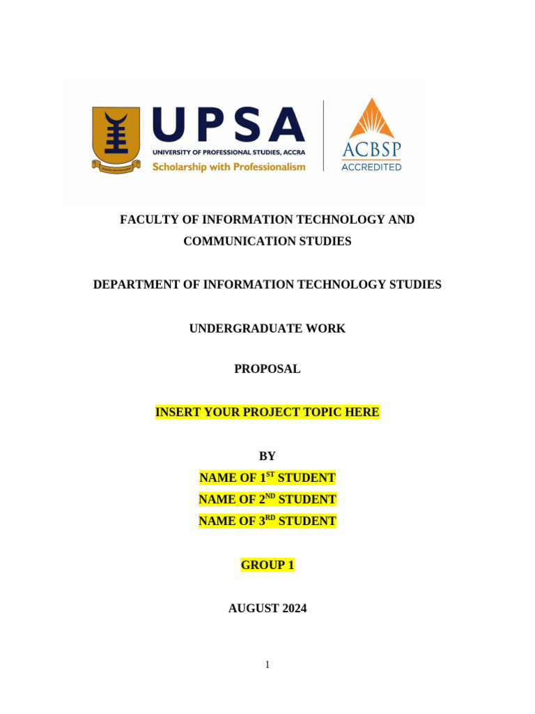L400 (IT) Project Proposal Template | PDF | Methodology | Cognition