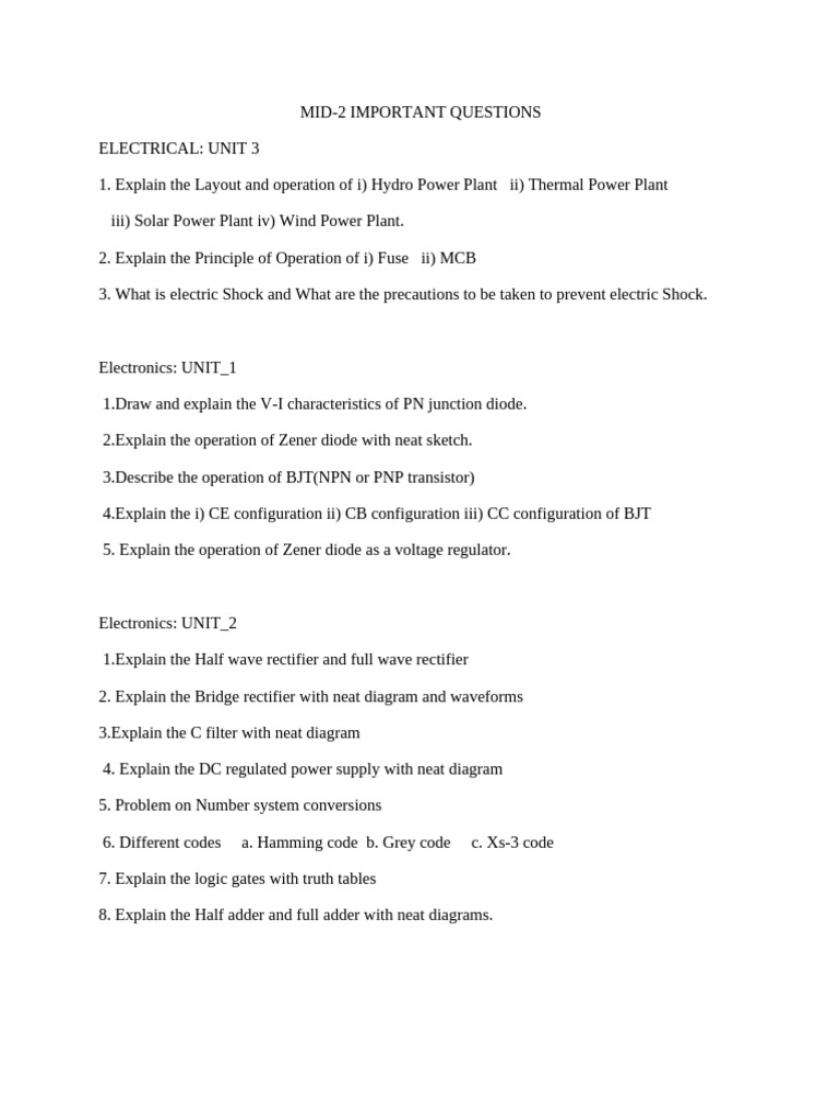 Mid-II important questions(CSE) | PDF