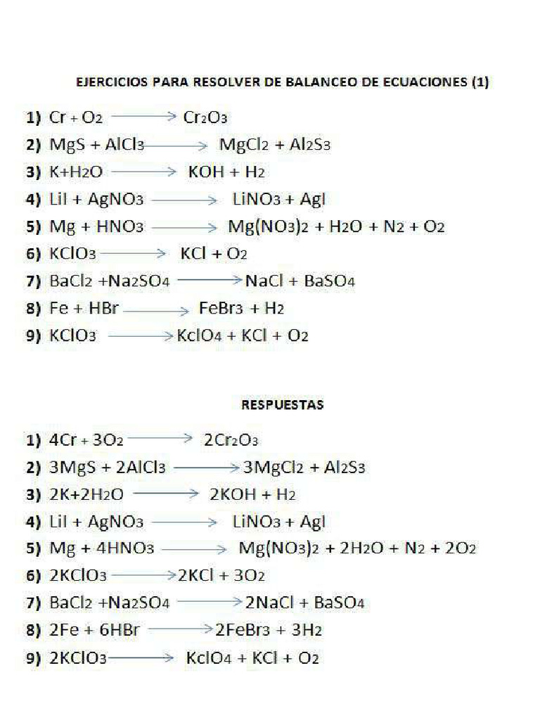 Ejercicios quimica | PDF