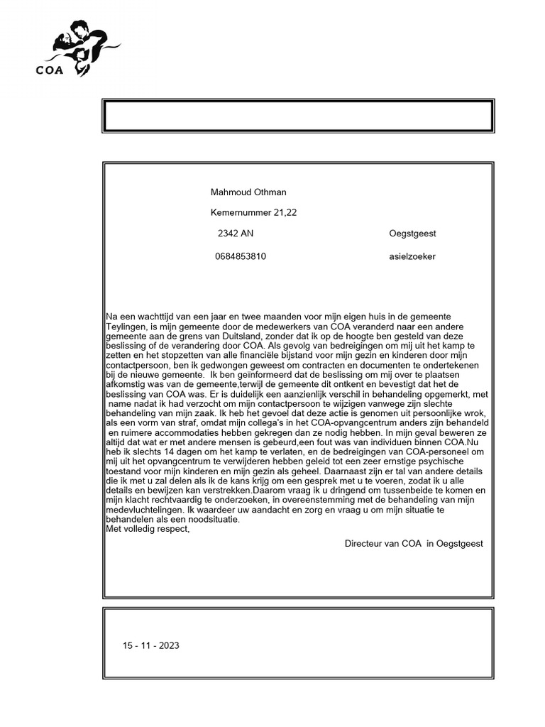 Klachtenformulier Coa | PDF