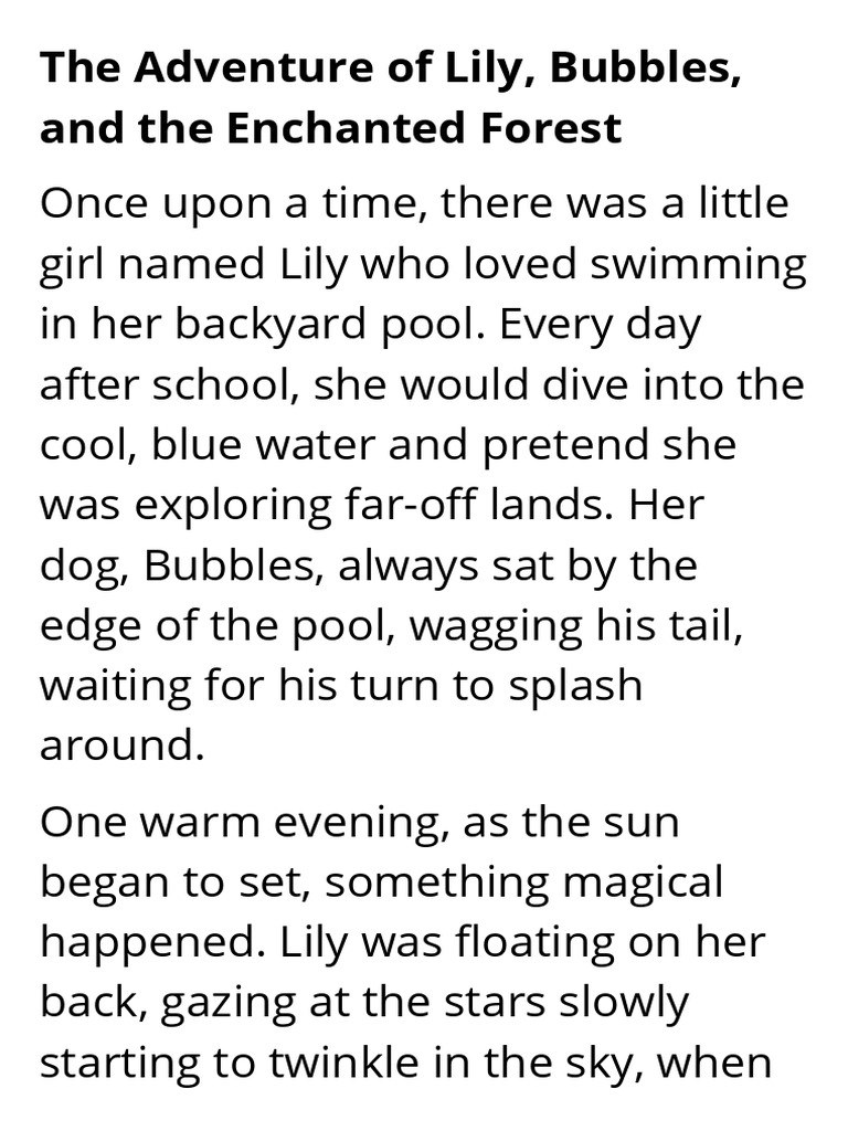 The Adventure of Lily, Bubbles, and The Enchanted Forest - 20250118 ...