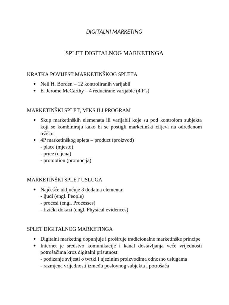 Digitalni Marketing - 2. Kolokvij | PDF