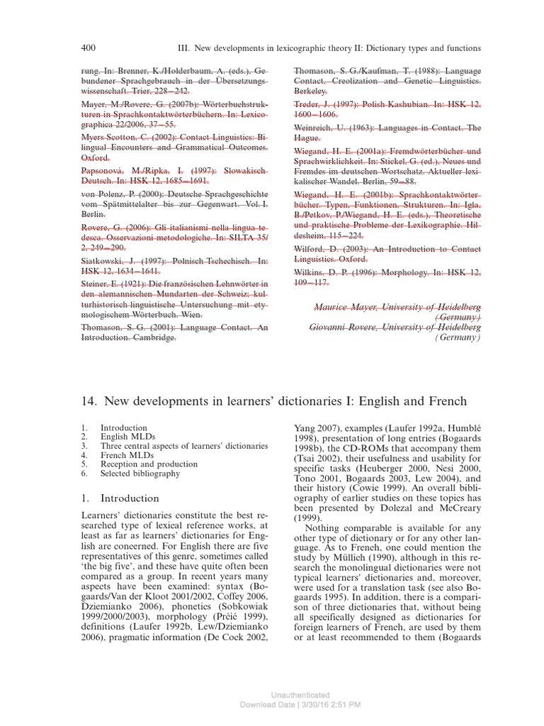 14 New Developments in Learners Dictionaries | PDF | Word | English Language