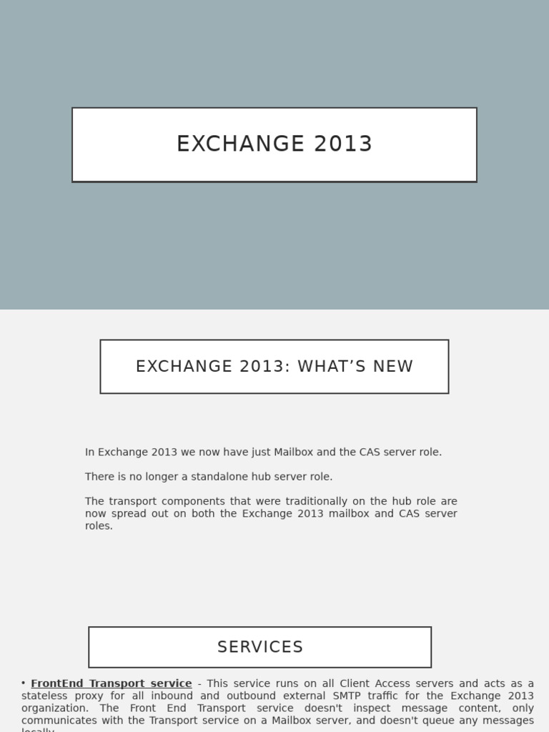 Exchange 2013 Mail Flow Overview | PDF | Port (Computer Networking ...