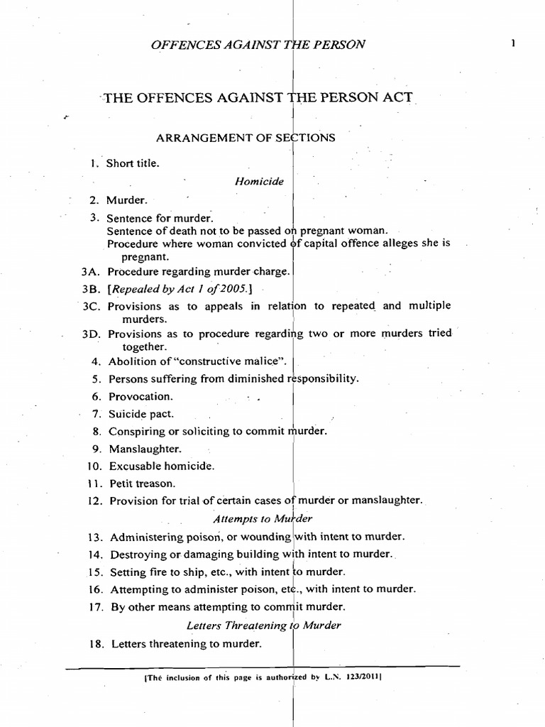 Overview of Homicide Laws and Offences | PDF | Assault | Sentence (Law)