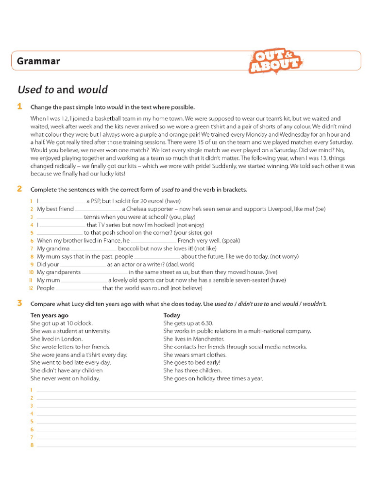USED-TO_WOULD_exercises | PDF