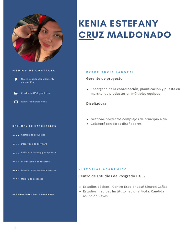 Azul Marino y Negro Profesional Currículum PDF | PDF