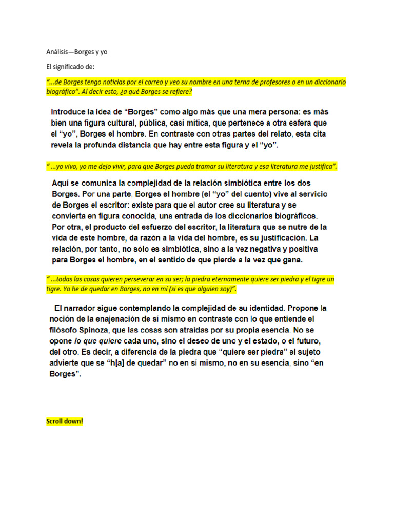 sp5 Analisis Borges - y - Yo | PDF