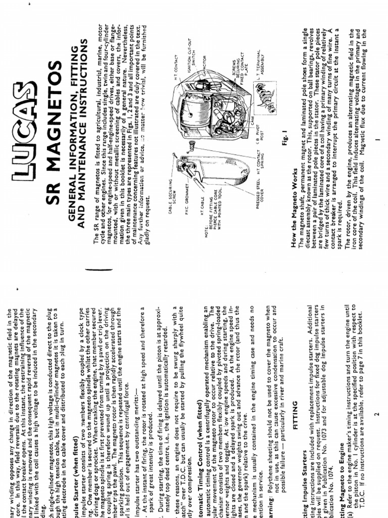 Lucas SR1 Magneto | PDF