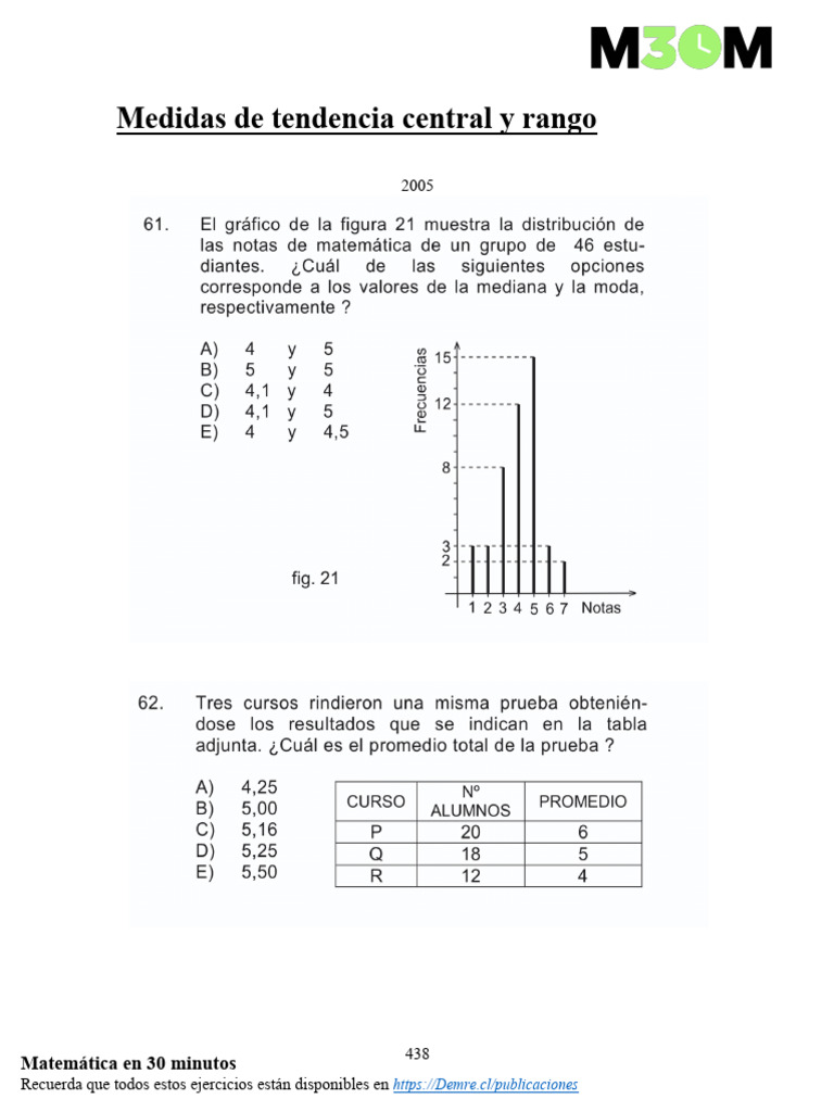 20 - Medidas de Tendencia Central y Rango | PDF