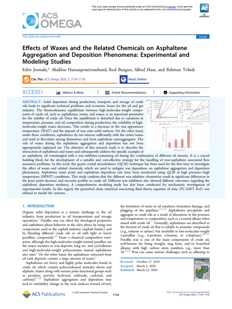 Effects of waxes and the related chemicals on asphaltene aggregation ...