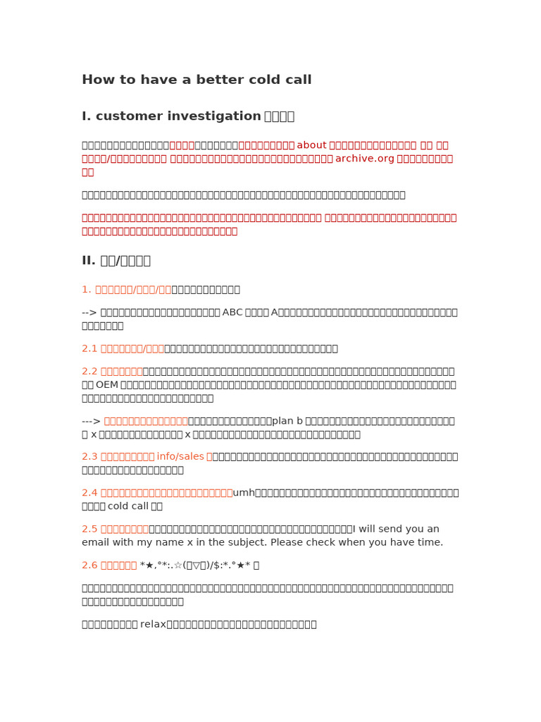 Cold Call 2 | PDF