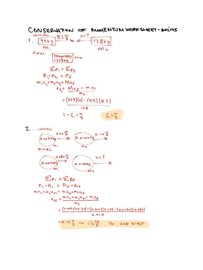 More Conservation of Momentum | PDF