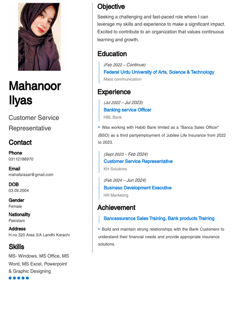 Resume Maha Ilyas | PDF