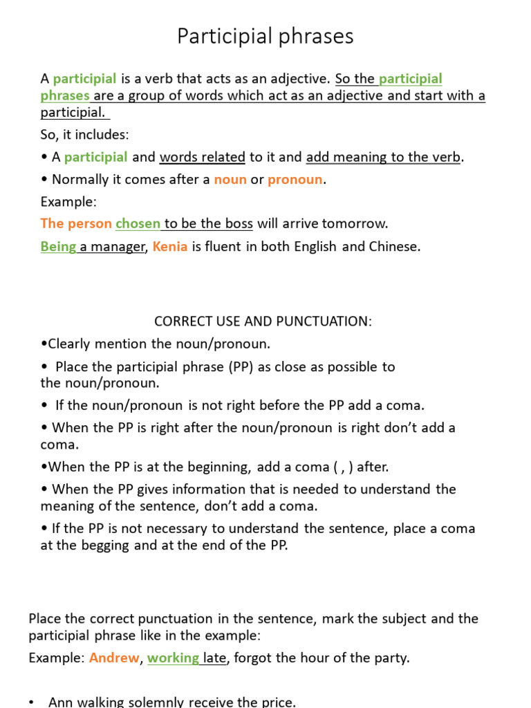 Participial Phrases | PDF