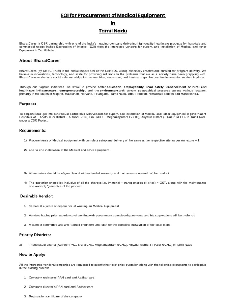 EOI-for-Medical-Equipments | PDF