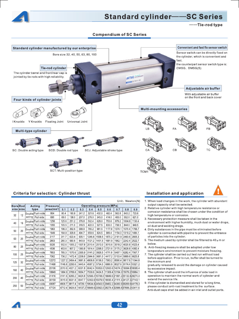 Airtac Standard Cylinder Cate | PDF