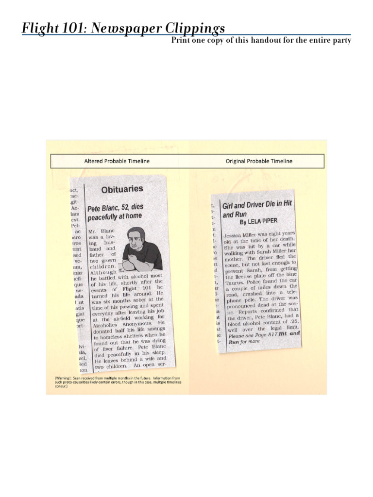 Flight 101 - Newspaper Clippings | PDF