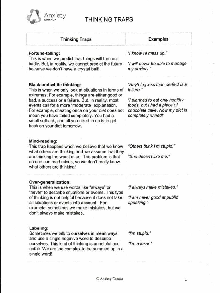 Thinking Traps (1) | PDF