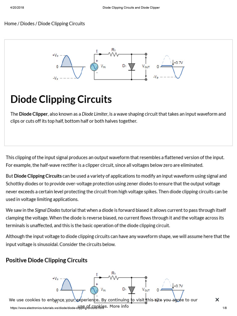 Diode Clipping Circuits and Diode Clipper | PDF | Diode | P–N Junction