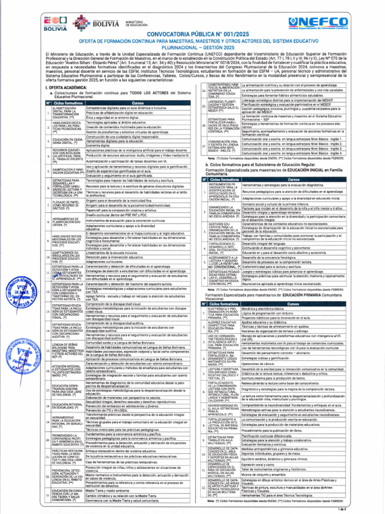 ? Convocatoria Unefco Us | PDF