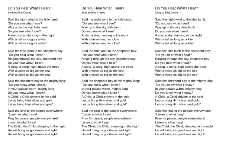 Do You Hear What I Hear | PDF