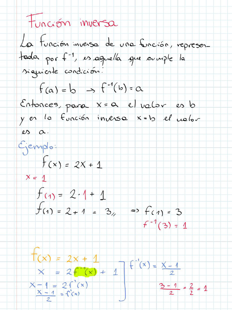 Clase Básica Función Inversa | PDF