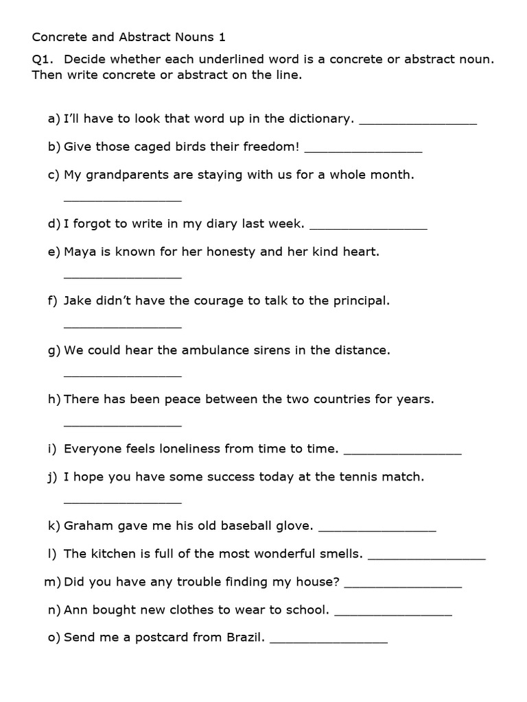 Abstract Noun | PDF