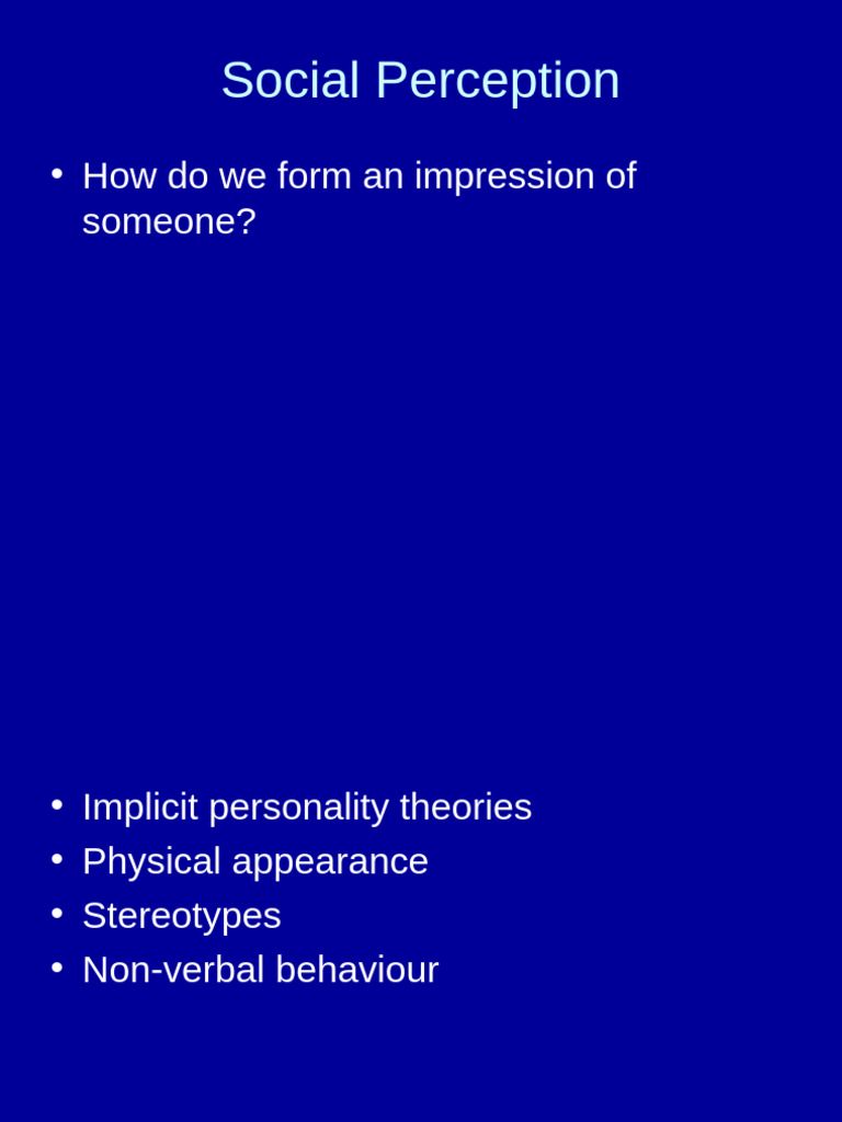 Impression Formation | PDF | Nonverbal Communication | Cognition