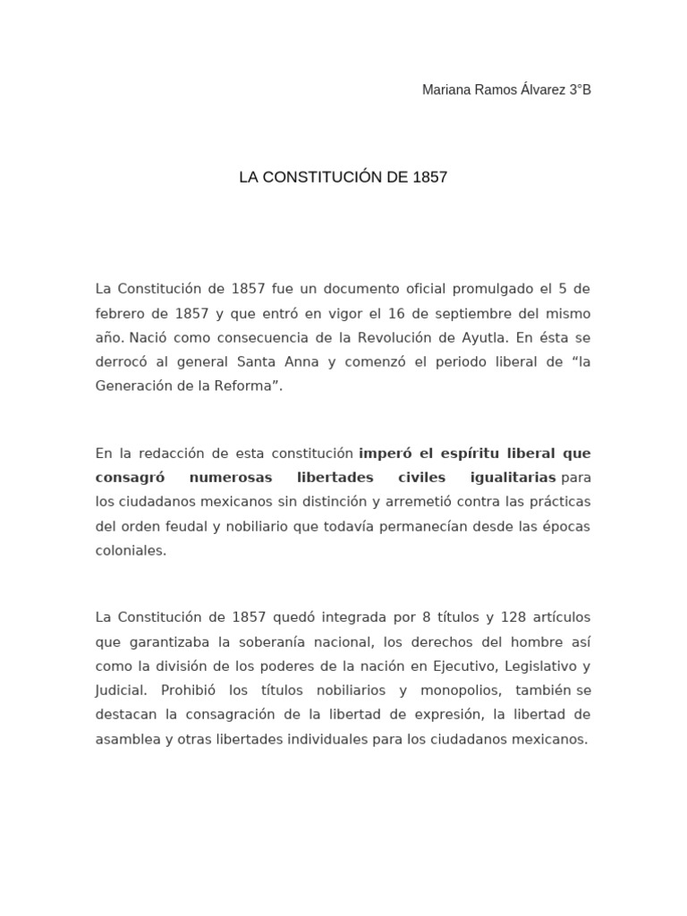 Constitución de 1857 | PDF