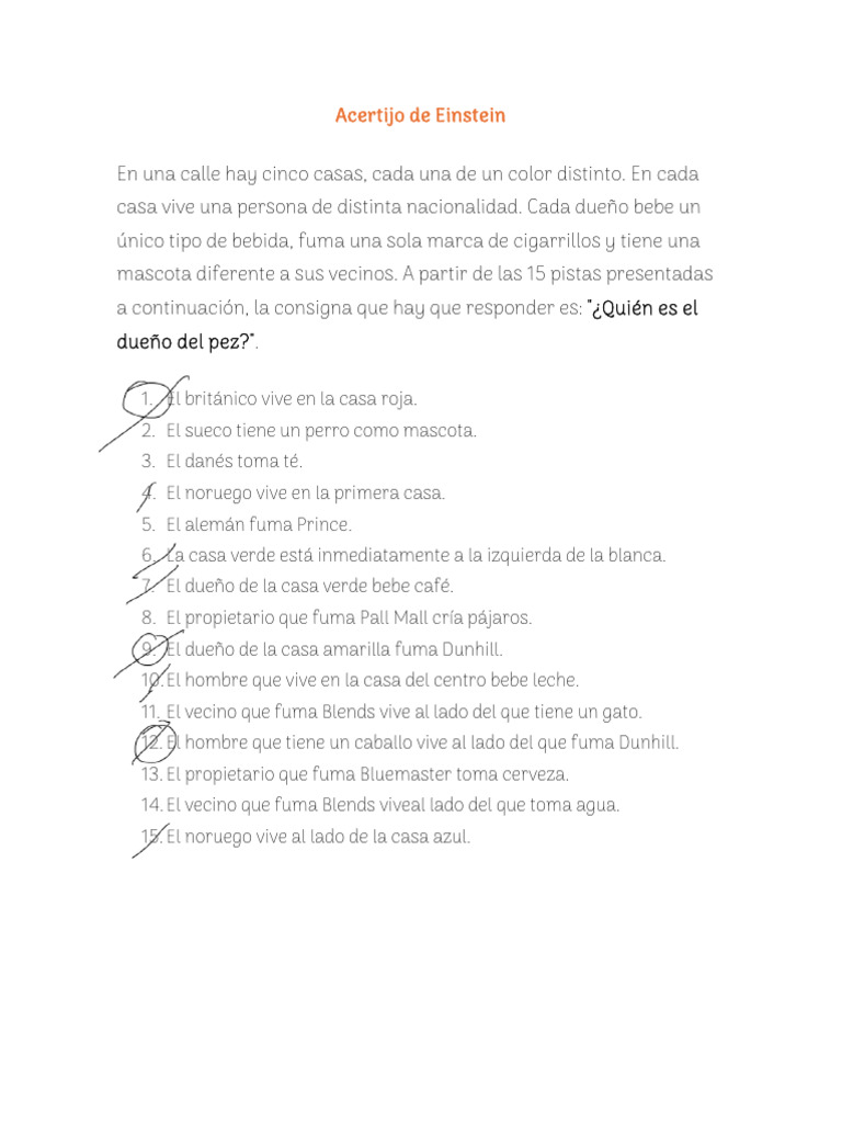 Acertijo de Einstein | PDF