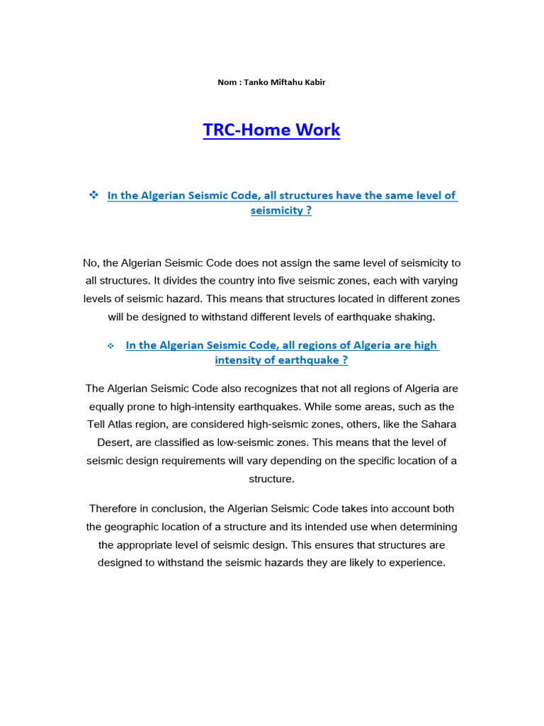 TRC Home Work 2 | PDF